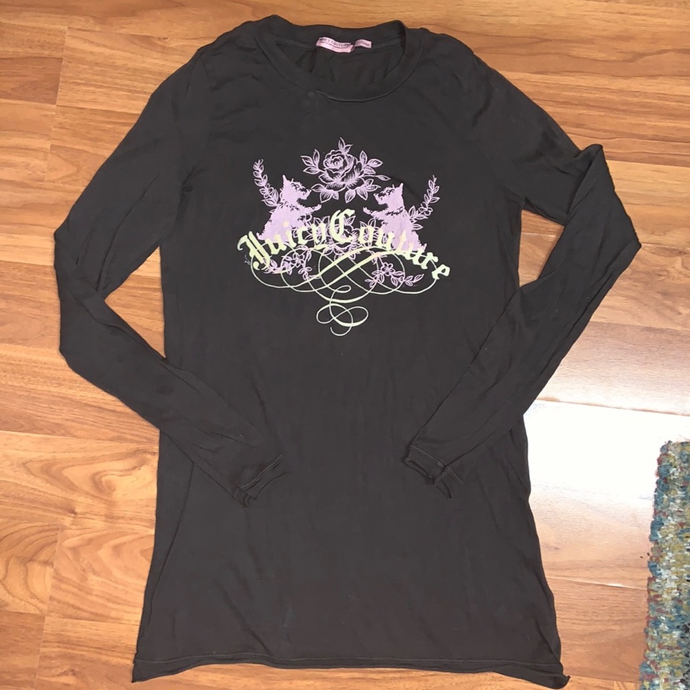 Original Juicy Couture Scotty Logo Long Sleeve Shirt - Gem